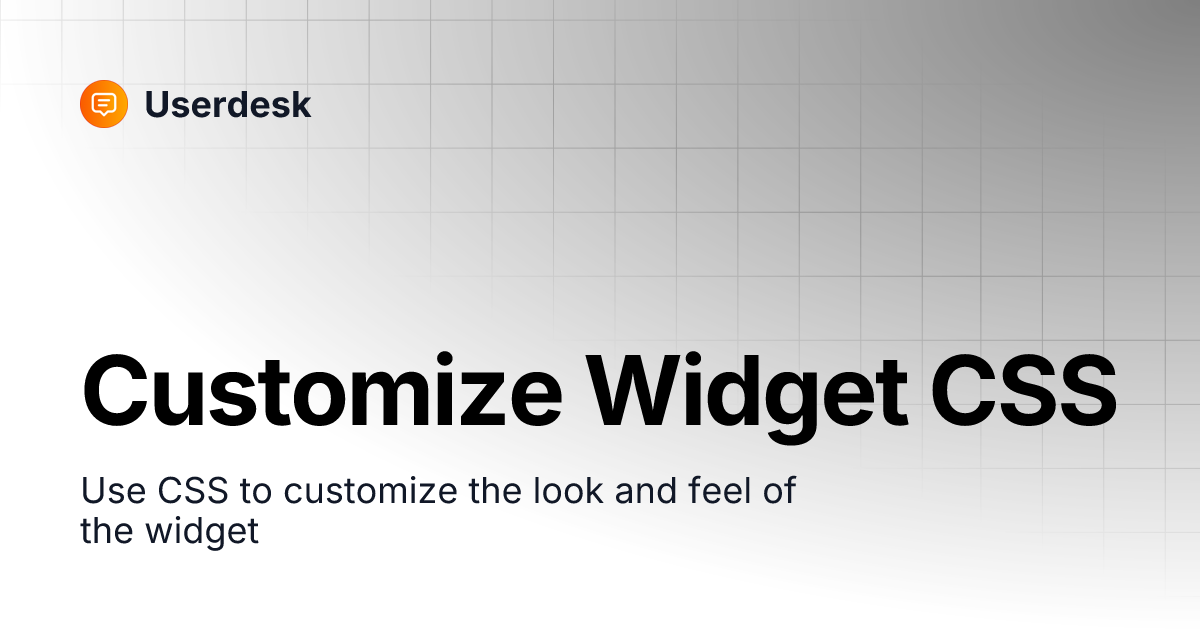 Customize Widget CSS | Userdesk